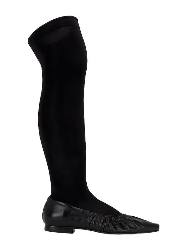 NORA LOZZA Over The Knee Ballerina Boots - Black