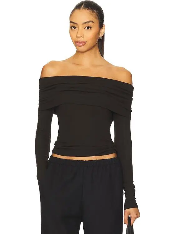 Enza Costa Off-shoulder Top - Coffee Bean