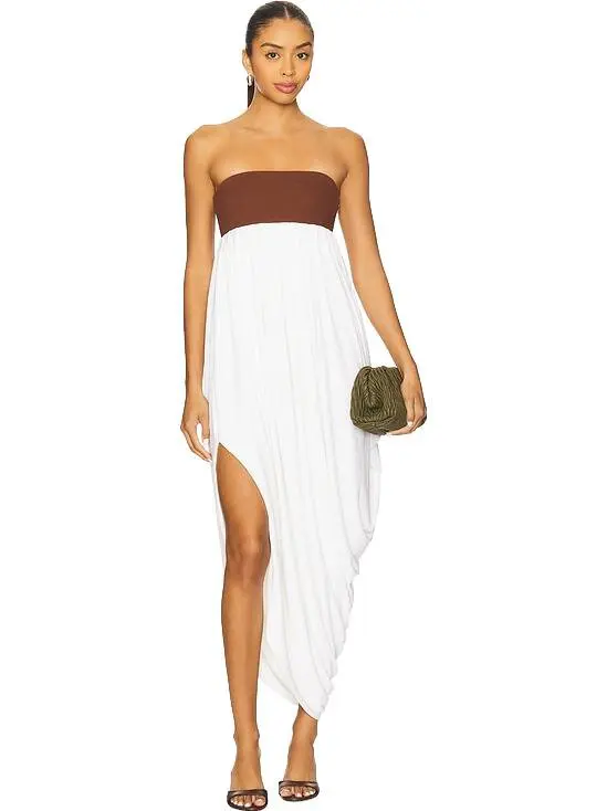 LOVERS AND FRIENDS Cecilia Maxi Dress - White & Brown