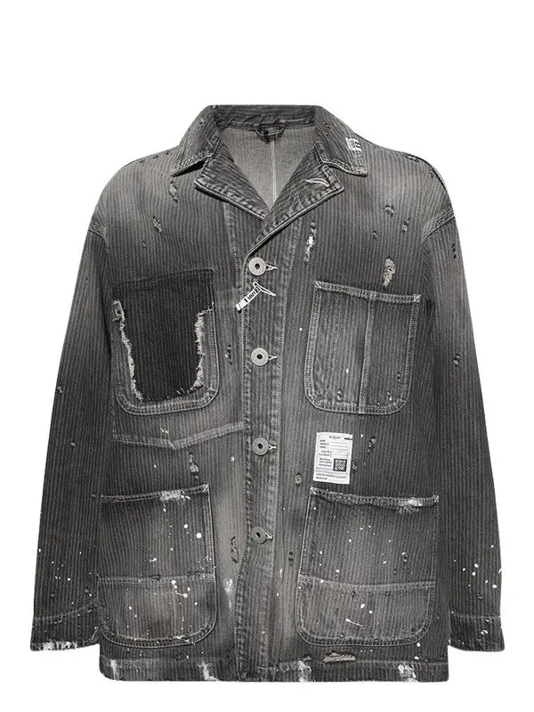 Mihara Yasuhiro Aged Chore Jacket Indigo - Black