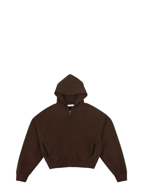 ENTIRE STUDIOS Cotton Thermal Zip-up Hoodie - Brown