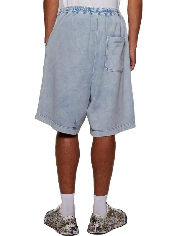 Mihara Yasuhiro Bleached Cotton Shorts - Blue