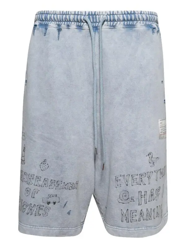 Mihara Yasuhiro Bleached Shorts - Blue