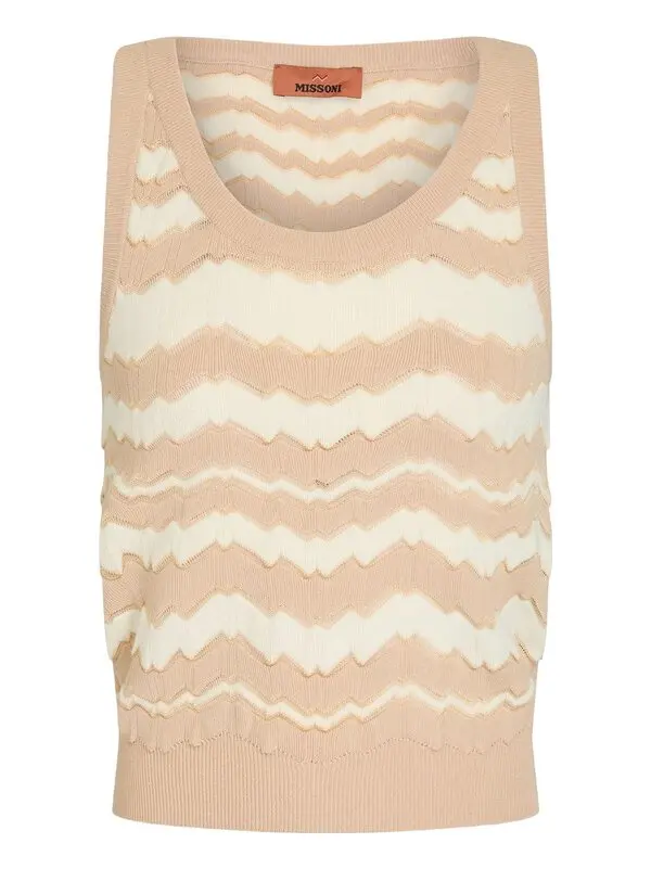 Missoni Crochet-knit Tank - Beige
