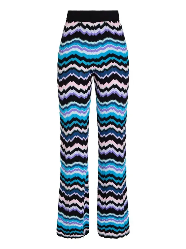 Missoni Crochet-knit Flared Pants - Turquoise