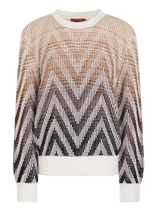 Missoni Ribbed Wool And Cotton-blend Sweater - Brown