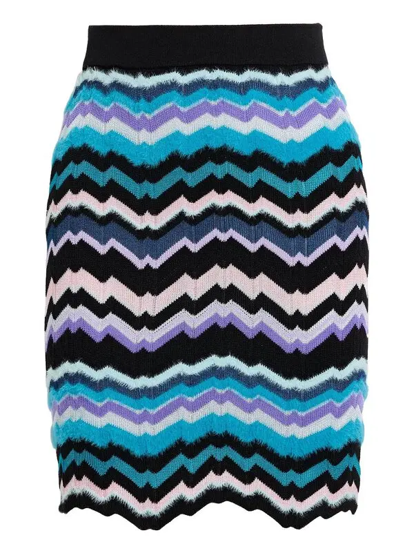 Missoni Brushed Crochet-knit Mini Skirt - Azure