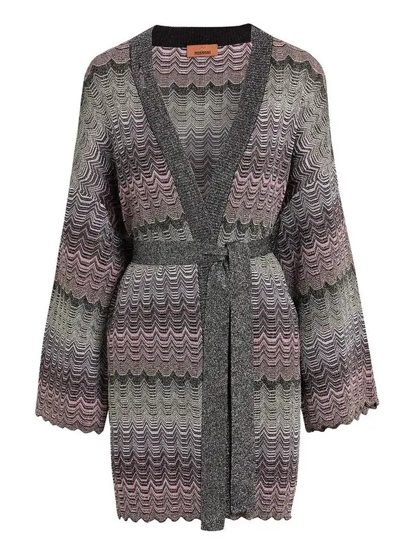 Missoni Metallic Crochet-knit Cardigan - Baby Pink