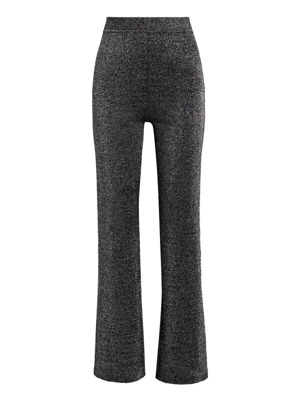 Missoni Metallic Crochet-knit Flared Pants - Silver
