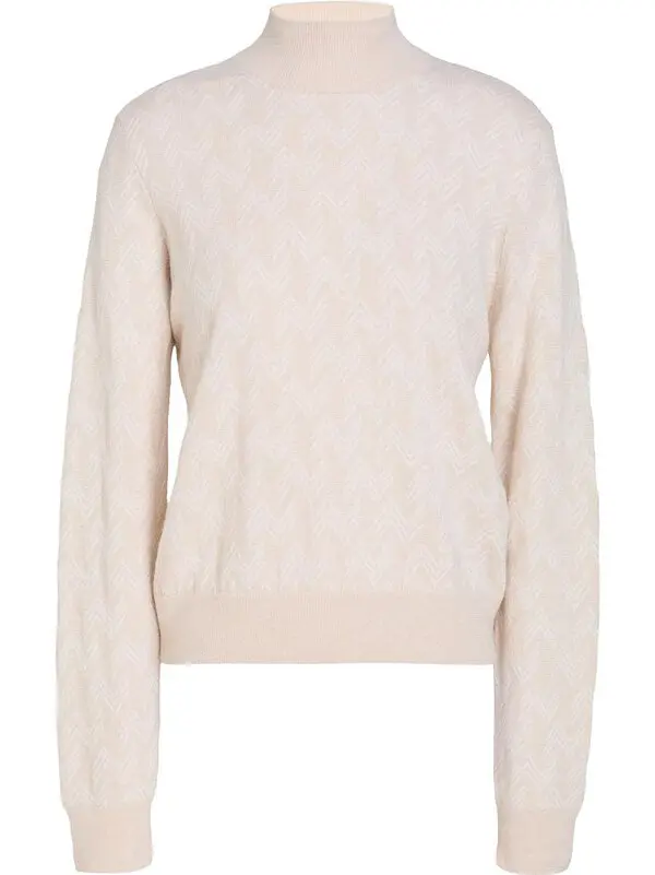 Missoni Wool And Cashmere-blend Turtleneck Sweater - Beige