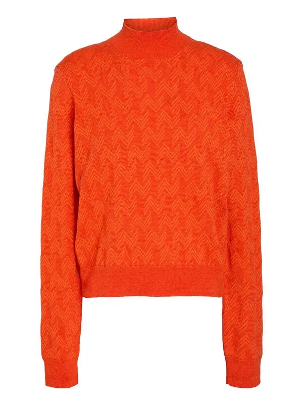 Missoni Wool And Cashmere-blend Turtleneck Sweater - Bright Orange