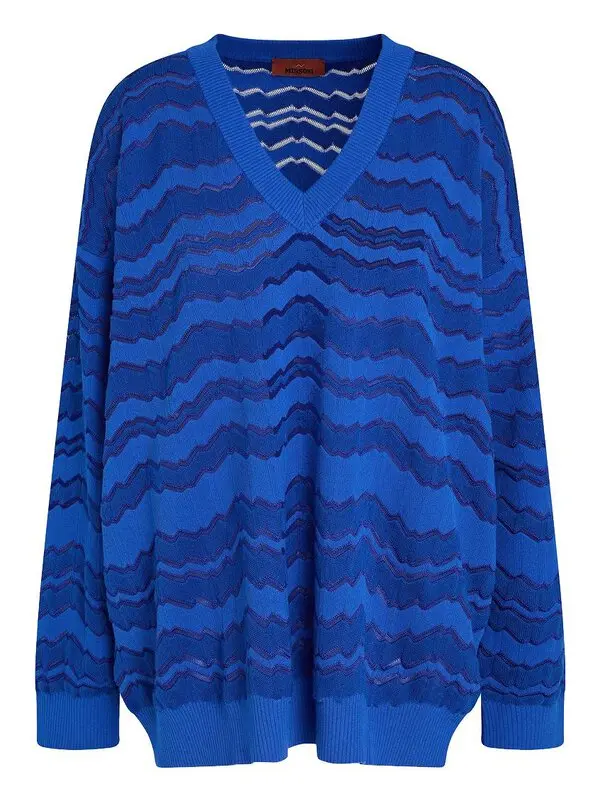 Missoni Crochet-knit Sweater - Cobalt Blue