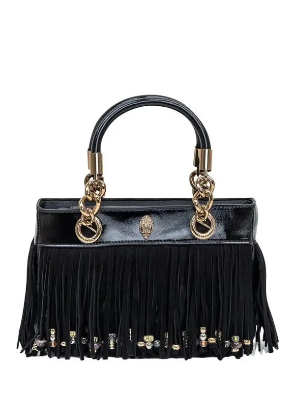 Kurt Geiger Kensington Handbag With Fringes And Studs - Black