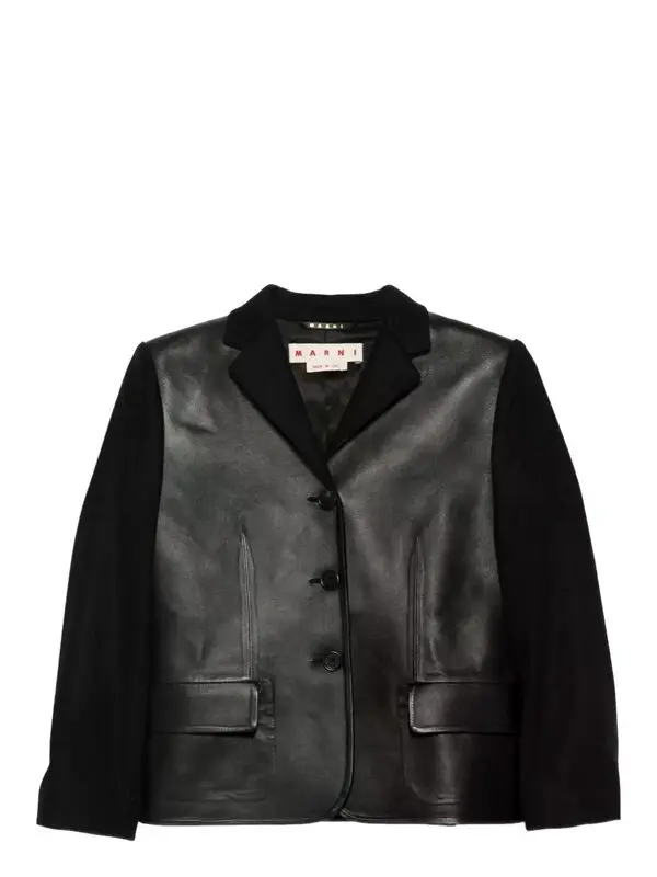 Marni Leather-paneled Wool Jacket - Black
