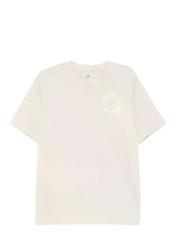 NEW BALANCE Circular-logo T-shirt - Neutrals