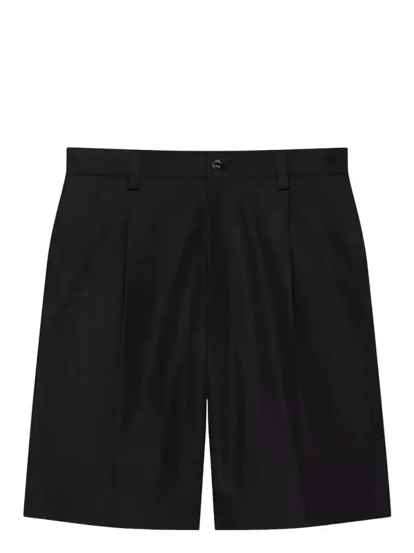 Givenchy Pleated Cotton Shorts - Black