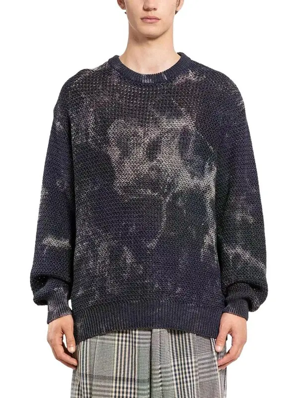 KHOKI Tie-dye Patterned Sweater - Blue
