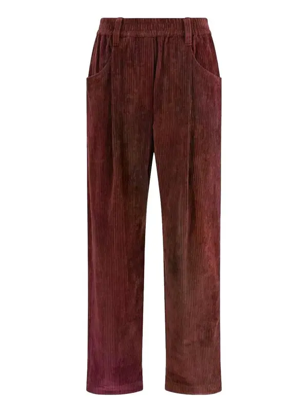 Brunello Cucinelli Corduroy Elastic-waist Trousers - Red
