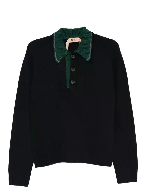 N°21 Buttoned Polo Top - Blue