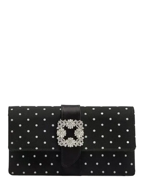 Manolo Blahnik Capri Polka-dot Clutch - Black