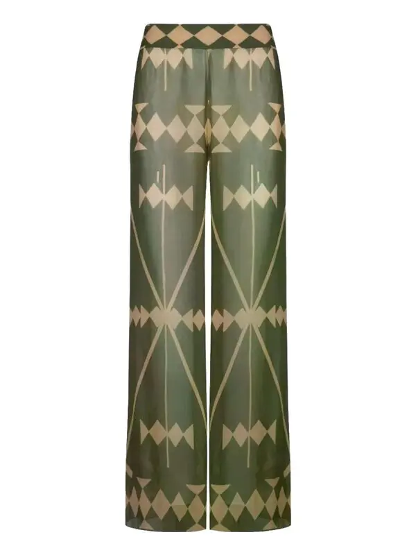 Johanna Ortiz Geometric-print Trousers - Green