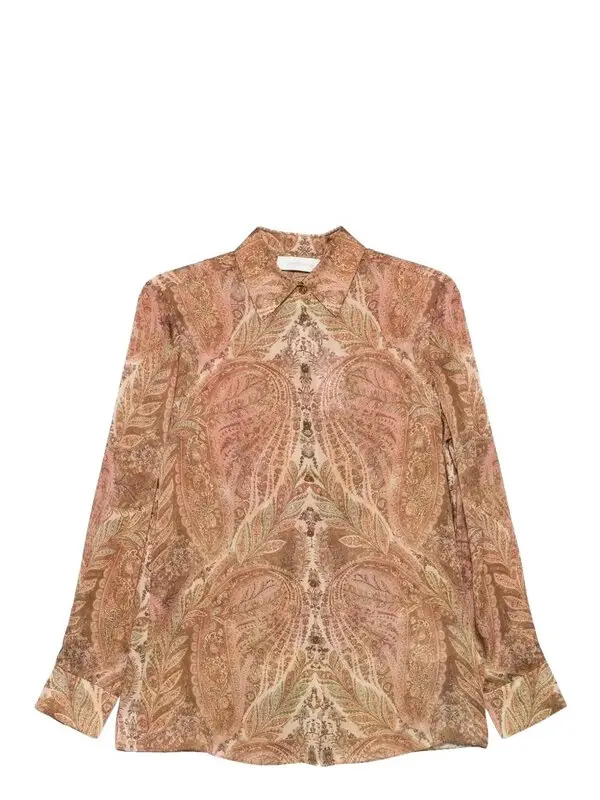 Zimmermann Paisley-print Collared Shirt - Orange