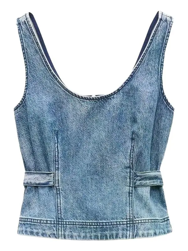 Rag & Bone Denim Belted Top - Blue