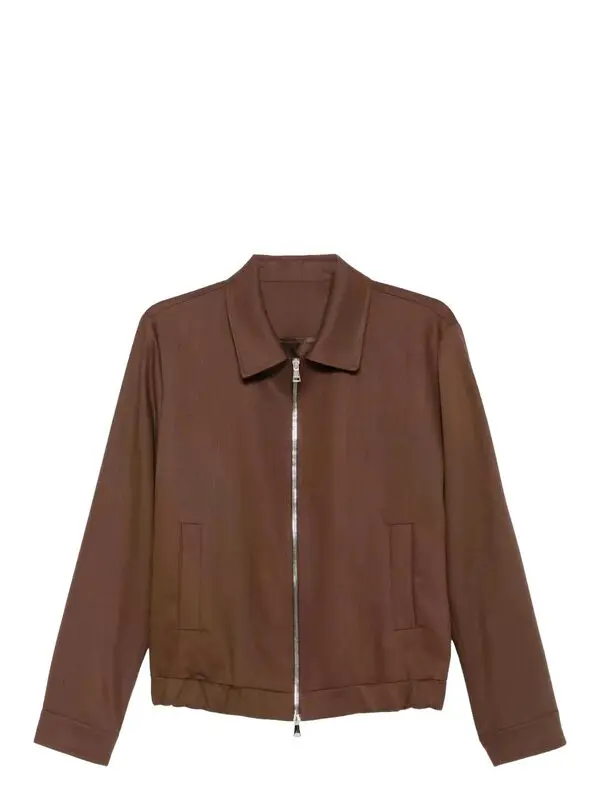 COSTUMEIN Zip-front Shirt Jacket - Brown