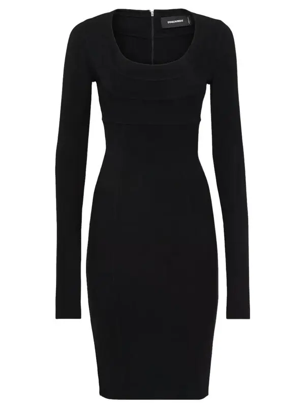 Dsquared2 Long-sleeve Midi Dress - Black