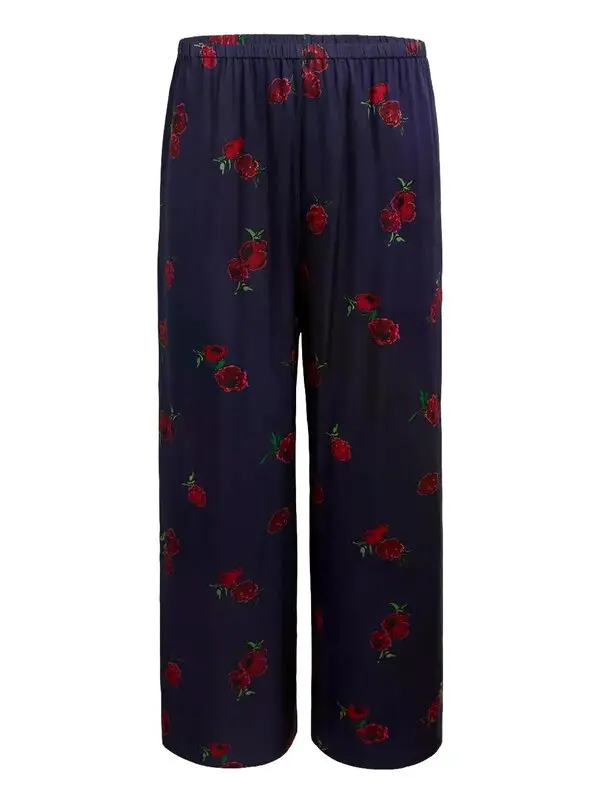 Khaite Floral Print Trousers - Blue