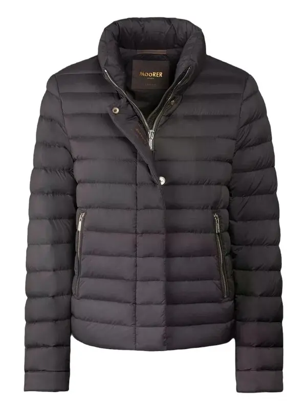 MOORER Quilted High-neck Jacket - Black
