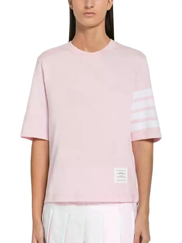 Thom Browne Four-bar Sleeve T-shirt - Pink