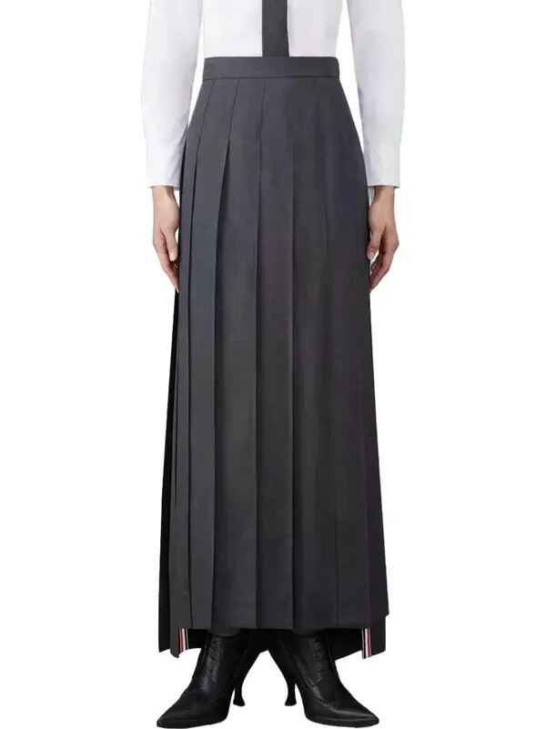 Thom Browne Pleated Maxi Skirt - Grey