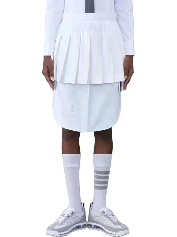 Thom Browne Pleated Mini Skirt - White