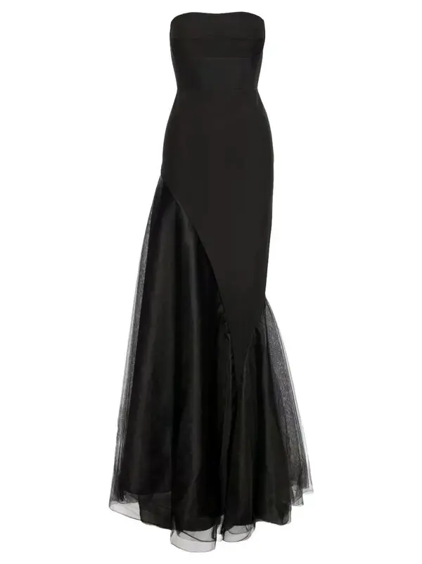 V:PM ATELIER Strapless Fishtail Maxi Dress - Black