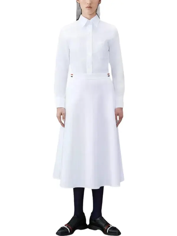 Thom Browne Button-fastening Midi Shirt Dress - White