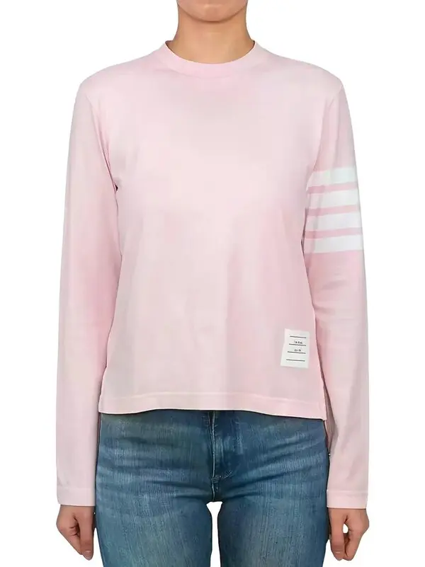 Thom Browne Four-bar Long-sleeve Sweater - Pink