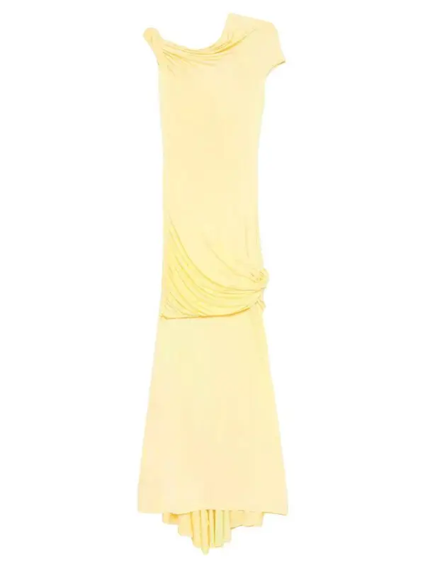 Paris Georgia Pascal Asymmetrical Draped Dress - Yellow