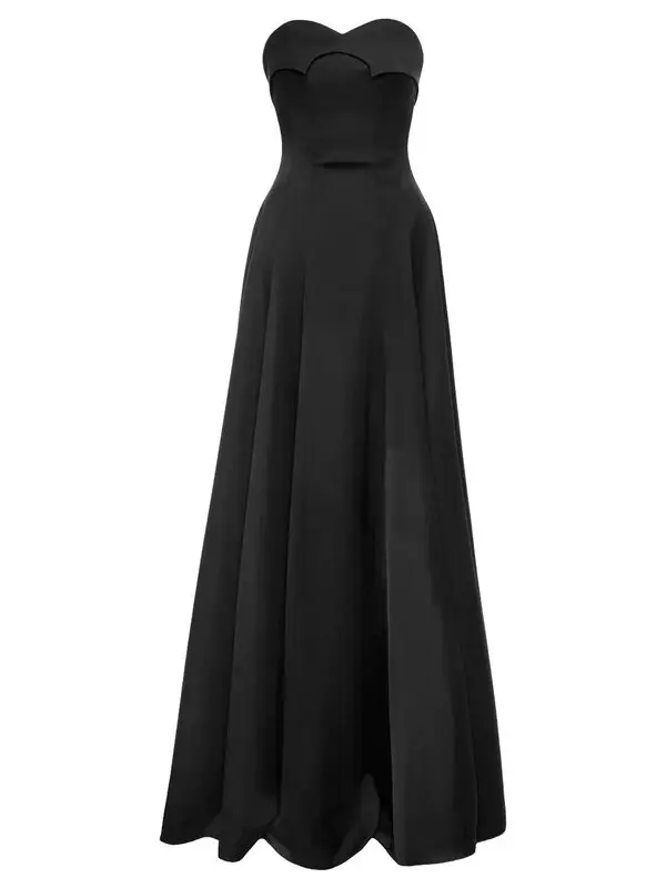 V:PM ATELIER Noir Sweetheart-neckline Maxi Dress - Black