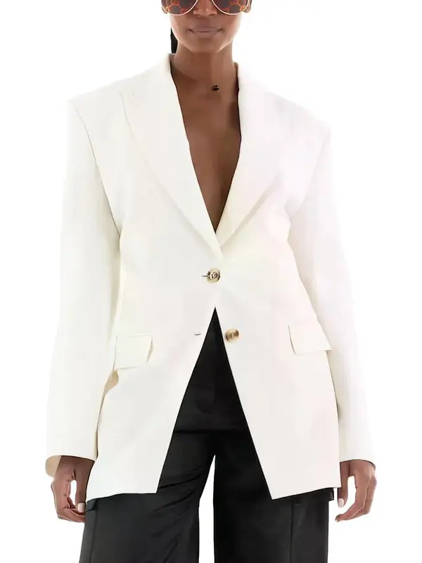 BOSS Open-back Single-breasted Blazer - White