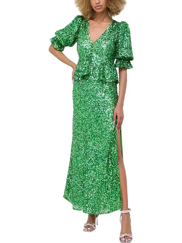 NOTES DU NORD Hillary Maxi Dress - Green