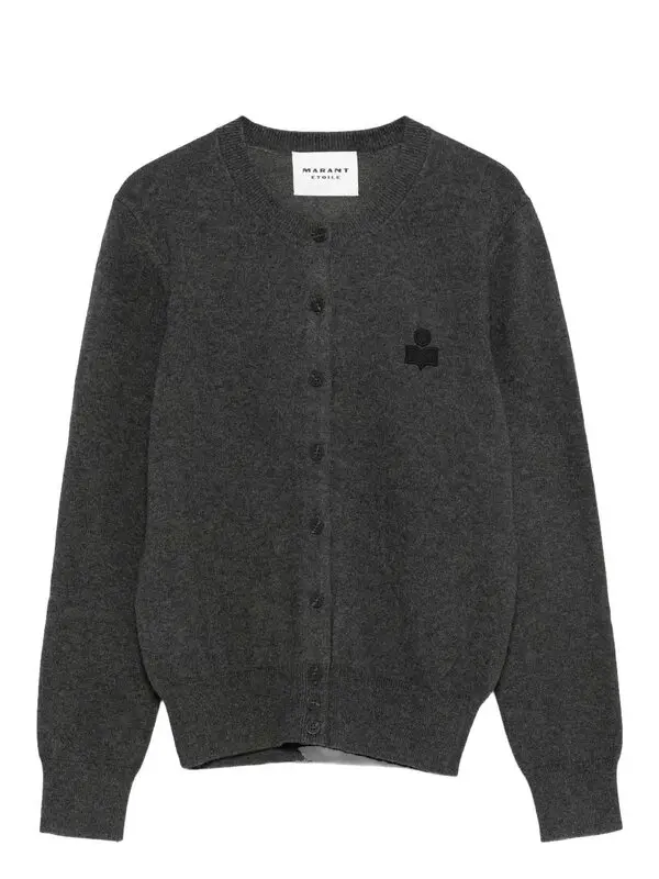 MARANT ETOILE Logo-embroidered Cardigan - Grey