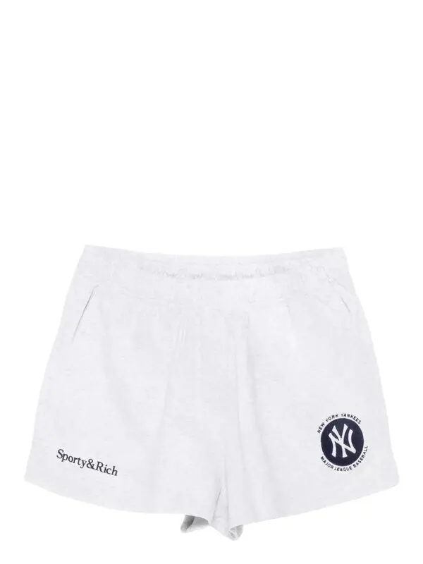SPORTY & RICH Logo-embroidered Shorts - Grey