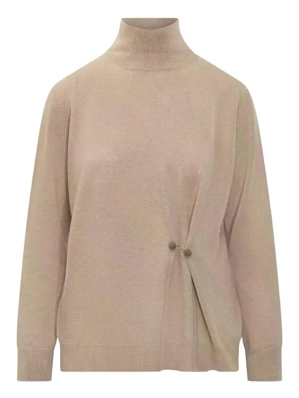 Fabiana Filippi Button-detail Turtleneck Sweater - Neutrals