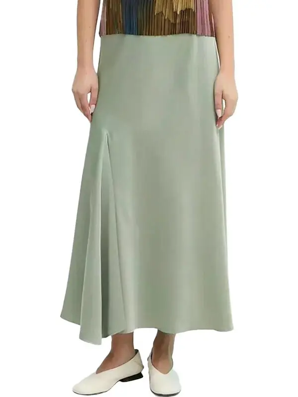 SANDRO FERRONE Asymmetric-hem Satin Skirt - Green