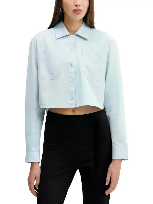Hugo Heart-embroidered Pocketed Shirt - Blue
