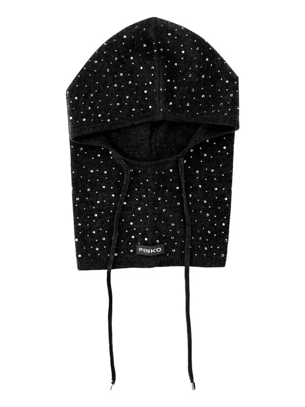 Pinko Crystal-embellished Wool Balaclava - Black
