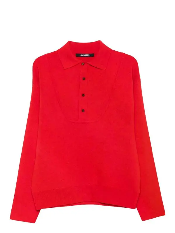 Jacquemus Pallone Knit Polo Shirt - Red