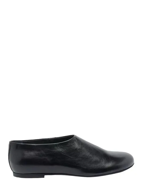 POEVE Leather Ballet Flats - Black