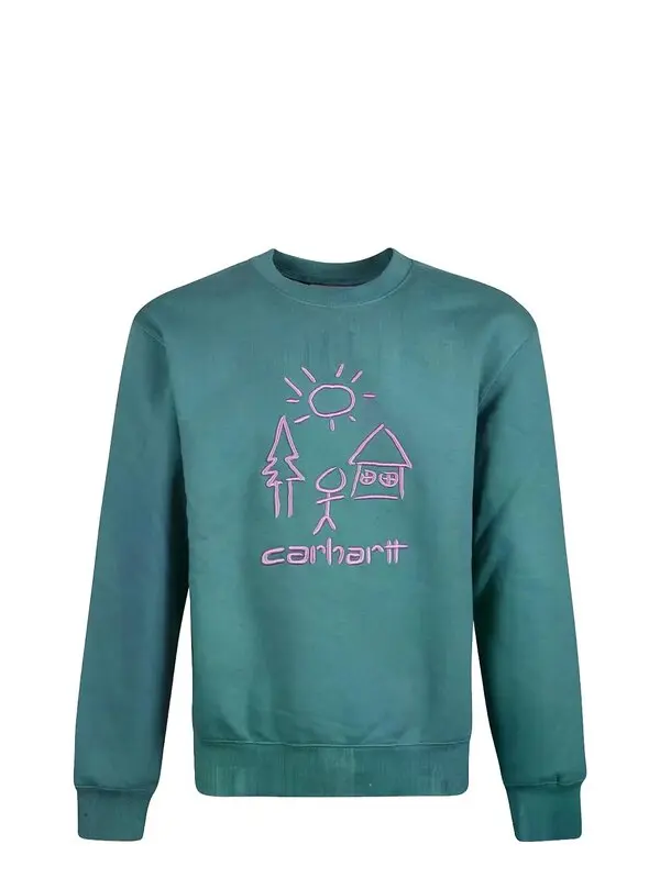 Carhartt Work In Progress Embroidered Crew-neck Sweatshirt - Blue